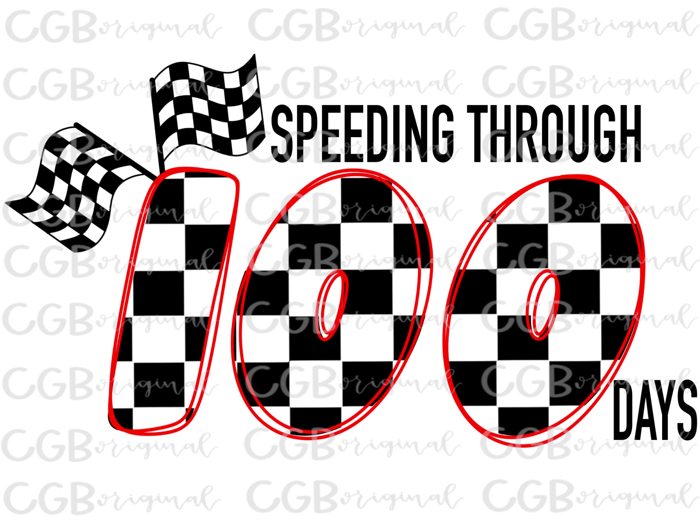 Speeding Through 100 Days/png File/100 Days of School - Etsy