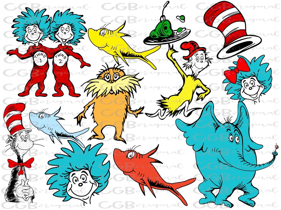 Dr. Suess Characters/ Dr. Suess Day/sublimation Design/9 PNG FILES - Etsy