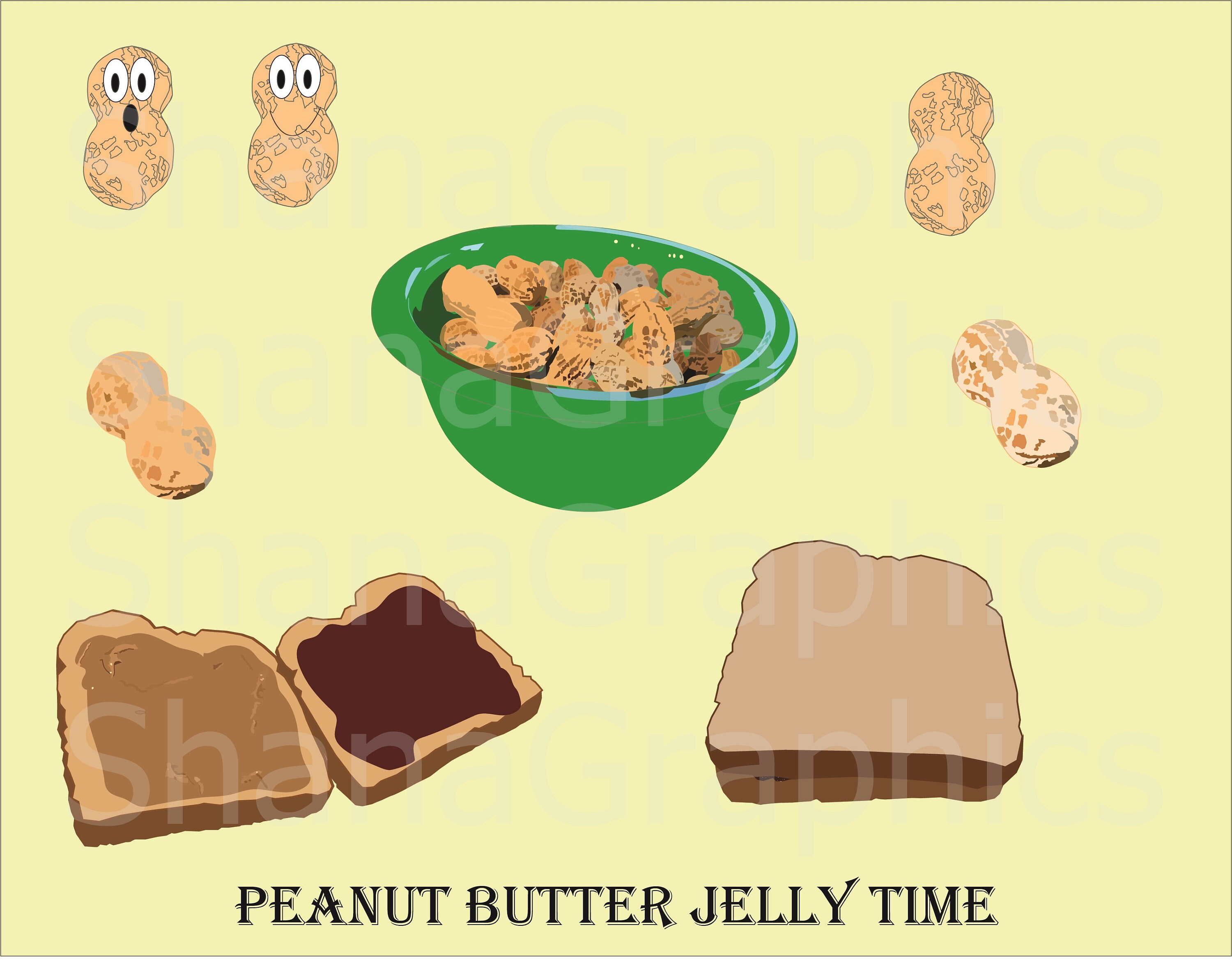 Peanut Crazy/Clip Art/Bulk Clip Art/8 pieces/High Res PNG Home & Living ...