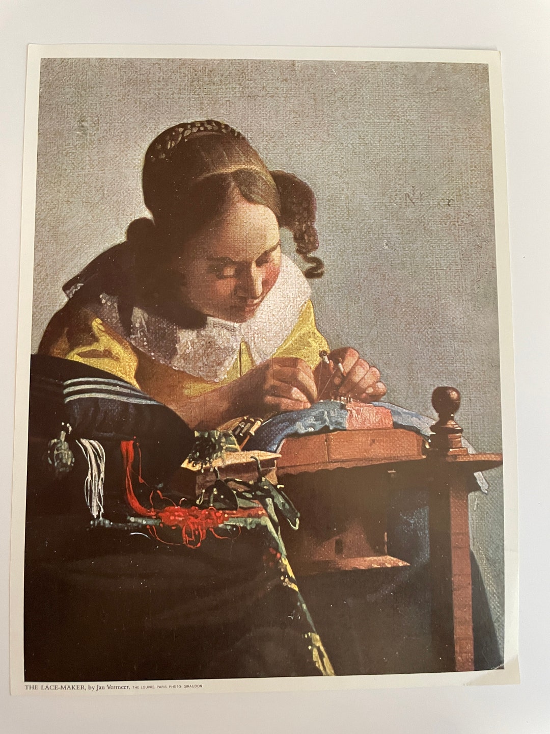 The Lace Maker, Jan Vermeer, Print 8.75" X 11.5" - Woman Working Making ...
