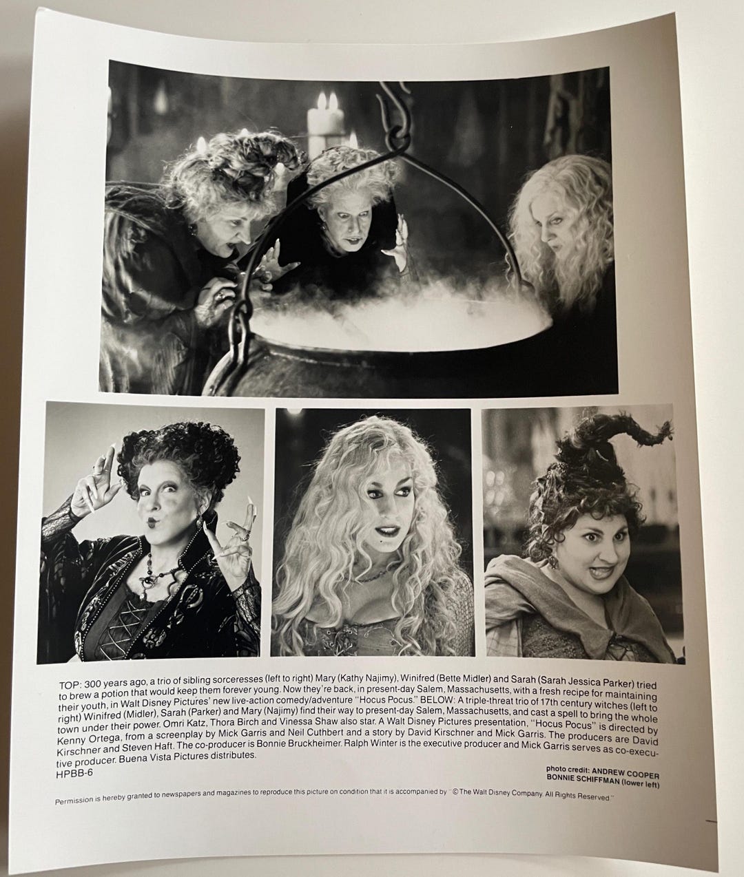 Hocus Pocus (1993) Vintage Disney Movie Photo of Halloween Classic Film ...