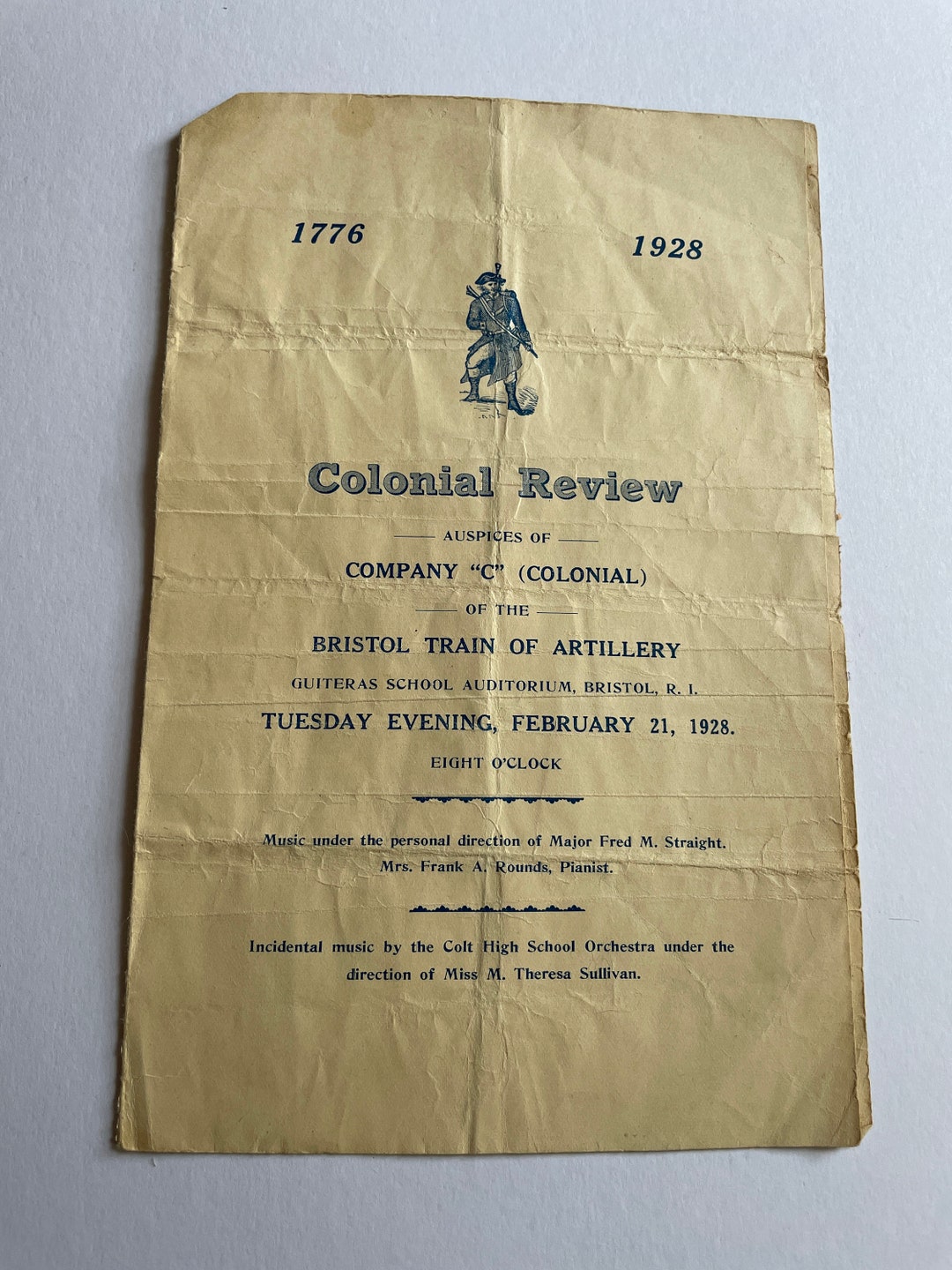 Bristol Train of Artillery Colonial Review Program From Music ...