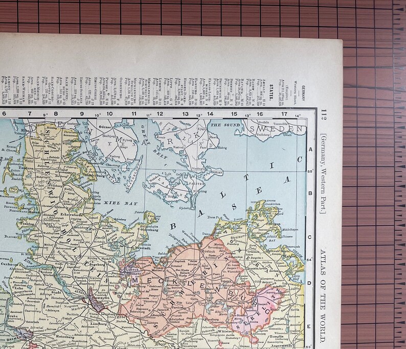 Antique Western Germany Map, Antique Color Map Rand Mcnally C 1899 ...