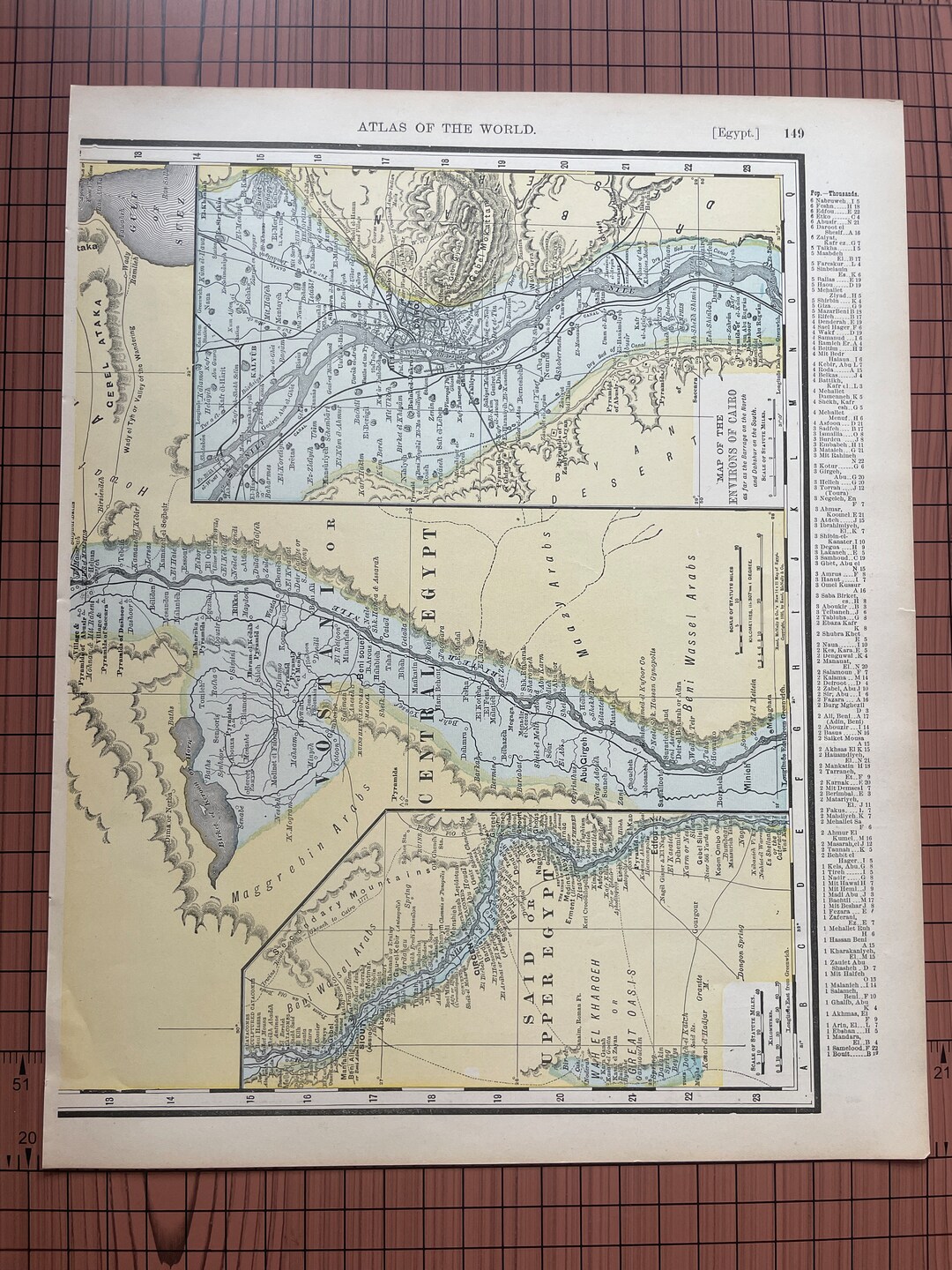 Antique Egypt Map, Antique Color Map Rand Mcnally C 1899 World Atlas ...