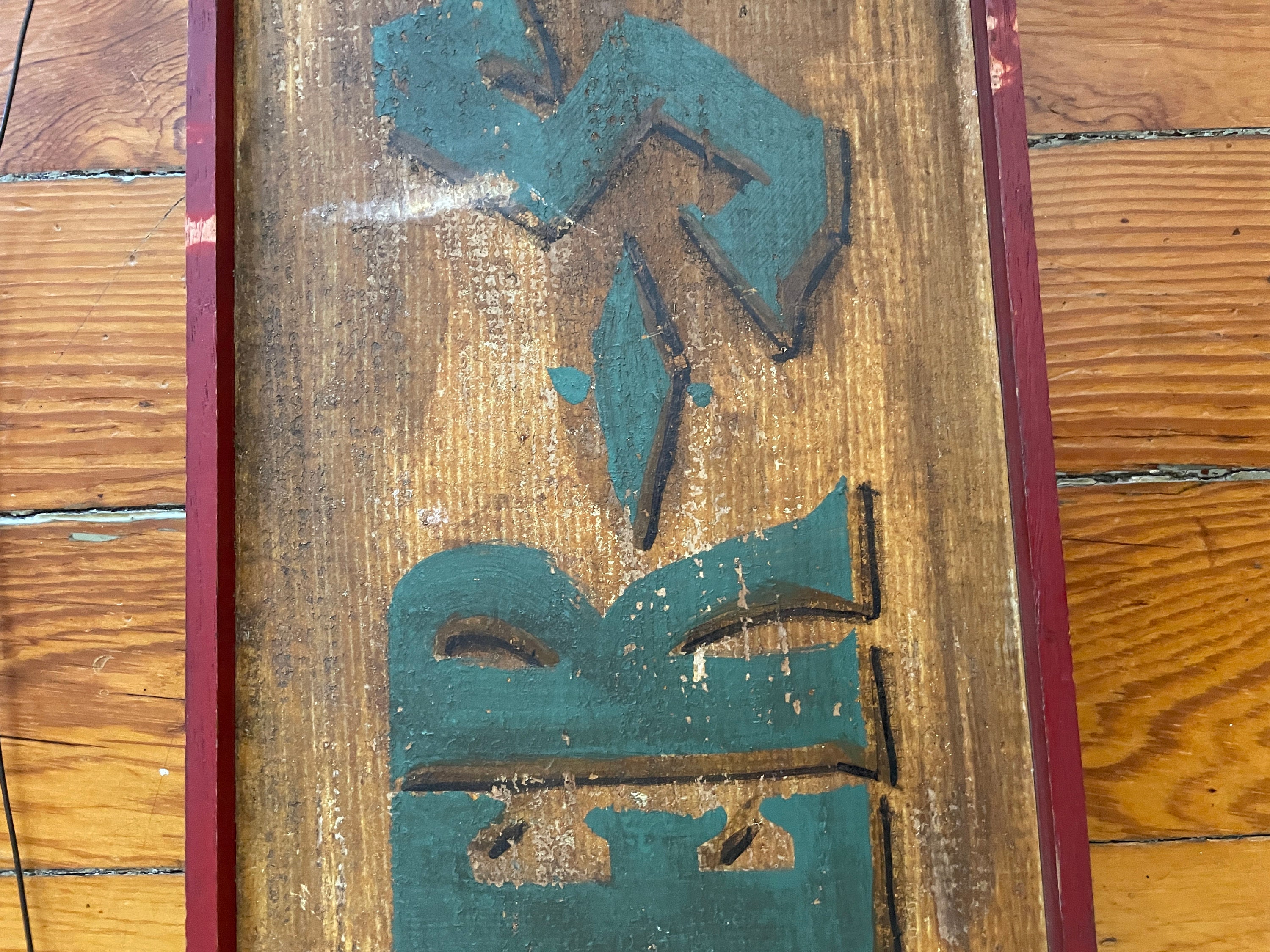 Antique Wood Store Sign for Shaker Seed, Hand Painted Green Red Solid ...