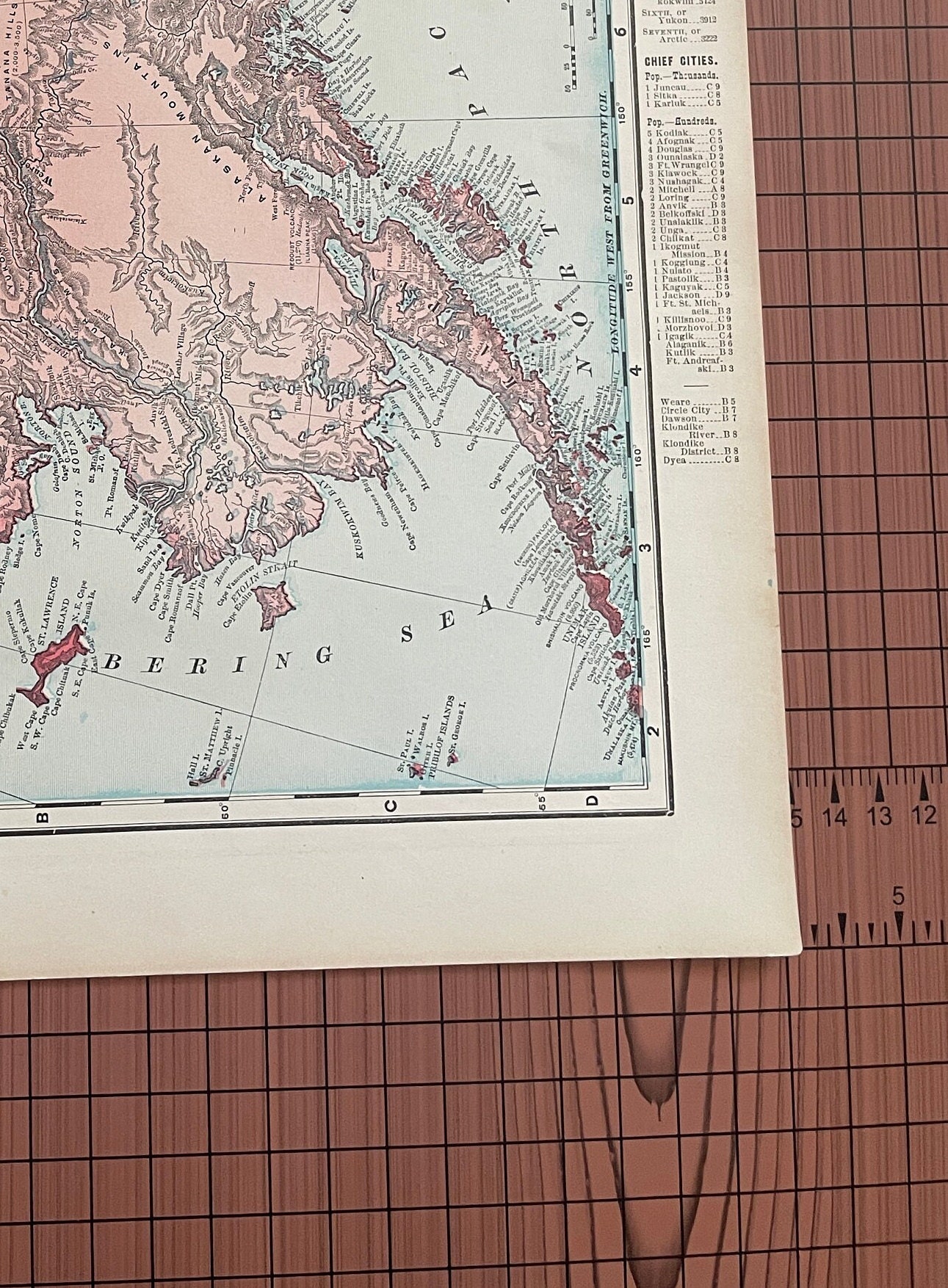 Antique Alaska Map, Antique Color Map Rand Mcnally C 1899 World Atlas ...