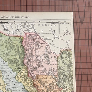 Antique Mexico Map, Antique Color Map Rand Mcnally C 1899 World Atlas ...