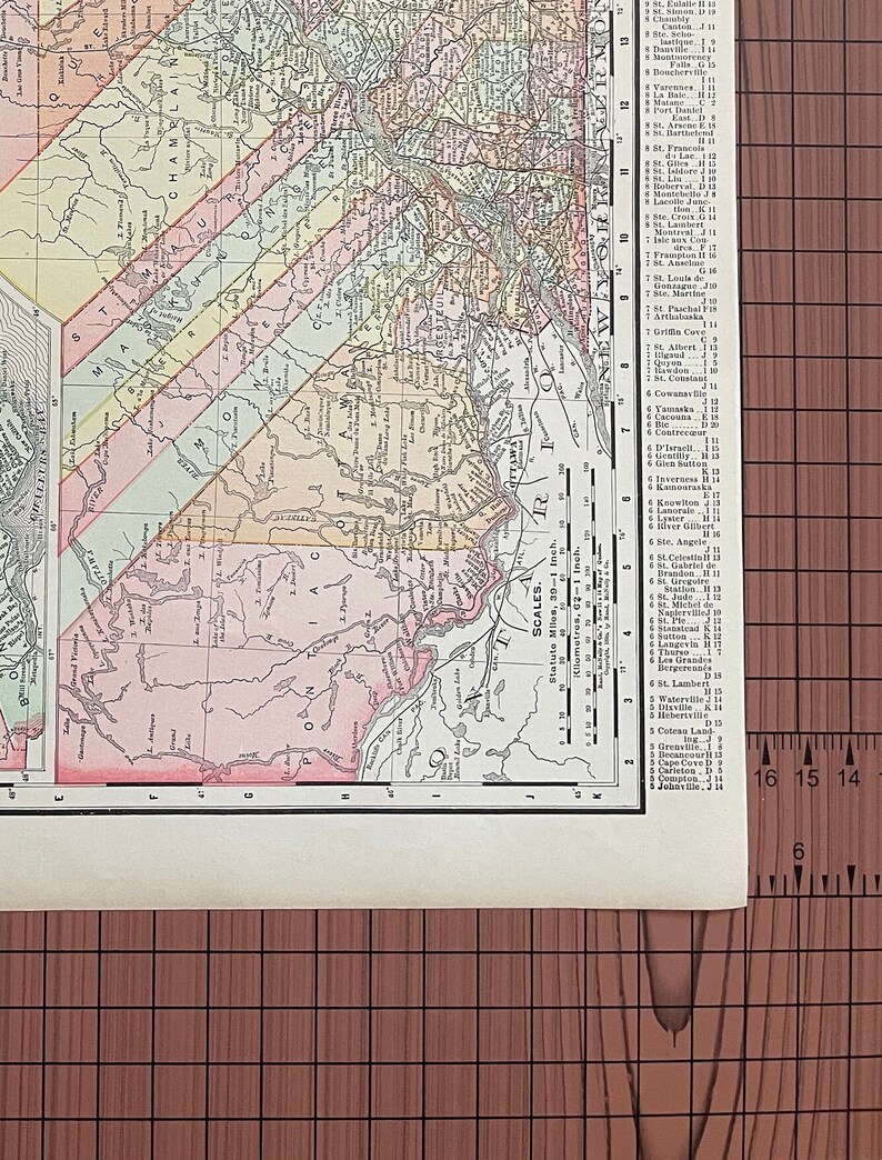 Antique Quebec Map, Antique Color Map Rand Mcnally C 1899 World Atlas ...