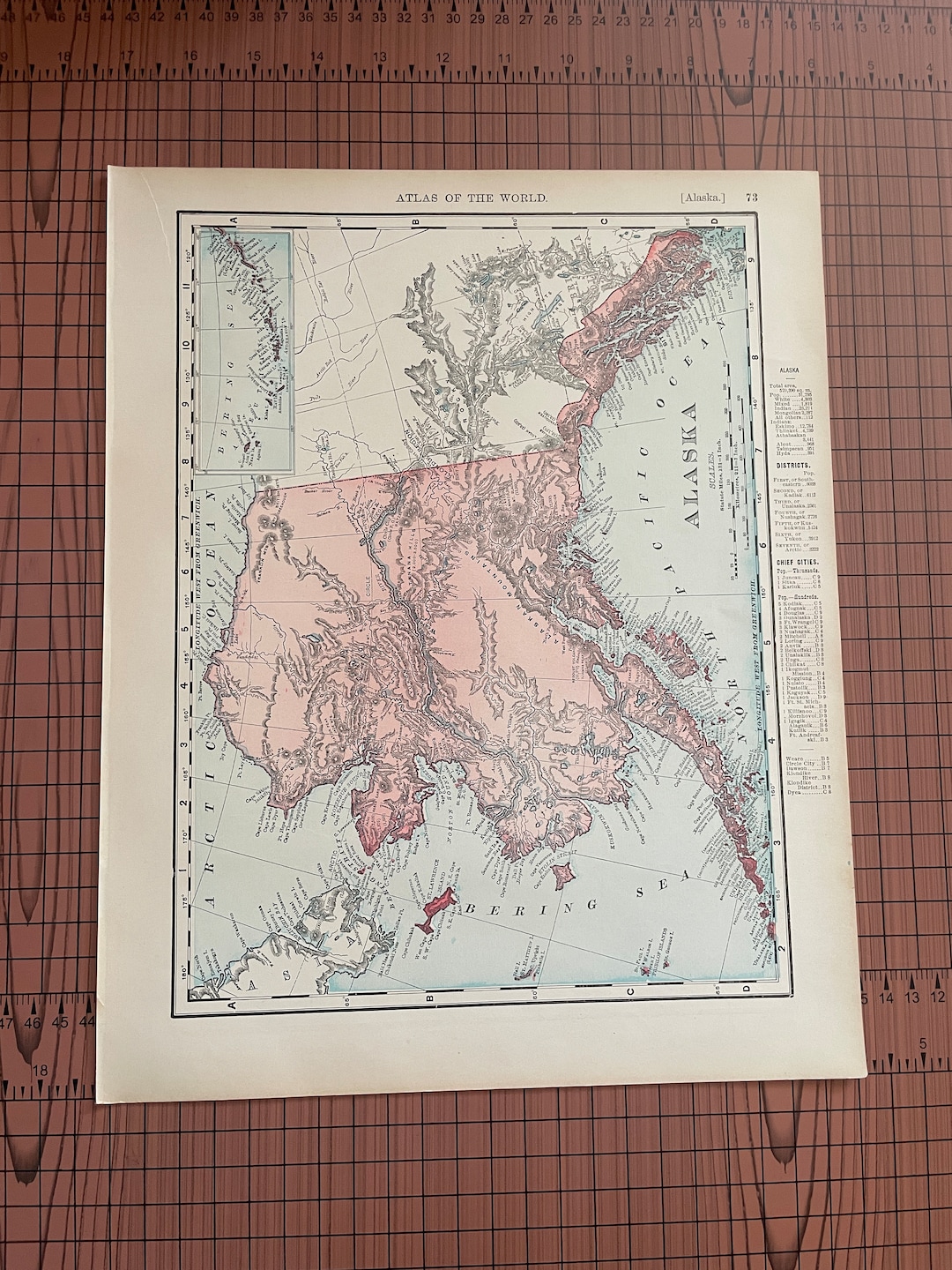 Antique Alaska Map, Antique Color Map Rand Mcnally C 1899 World Atlas ...