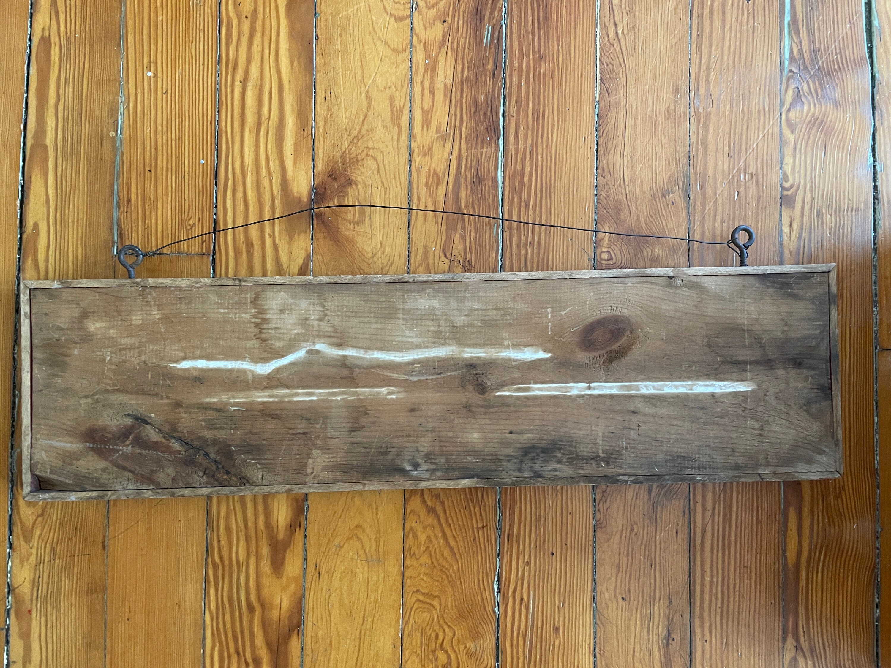 Antique Wood Store Sign for Shaker Seed, Hand Painted Green Red Solid ...