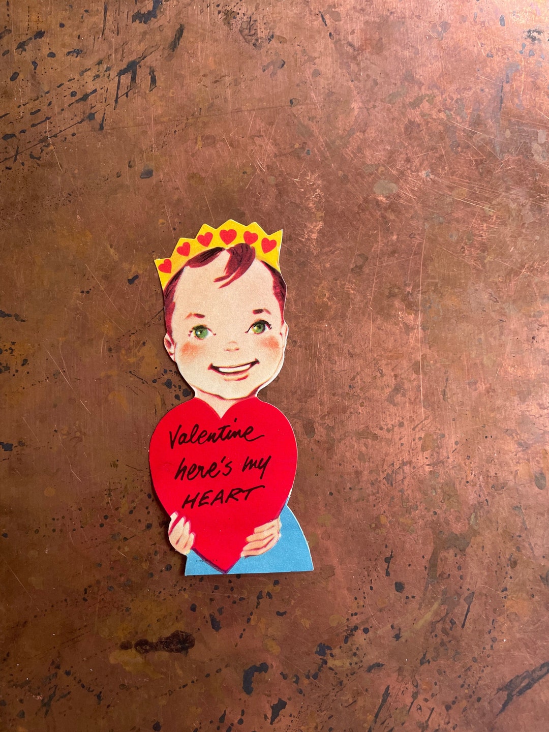 Young Prince King in a Crown With Hearts "here's My Heart" Vintage ...