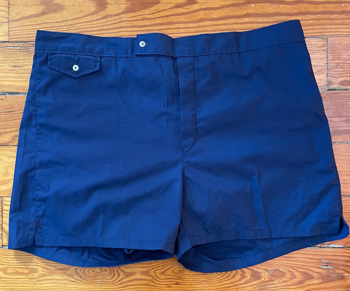 Vintage 1950s Blue Swim Trunks Shorts Size 42 by Sall Stearns Dacron ...
