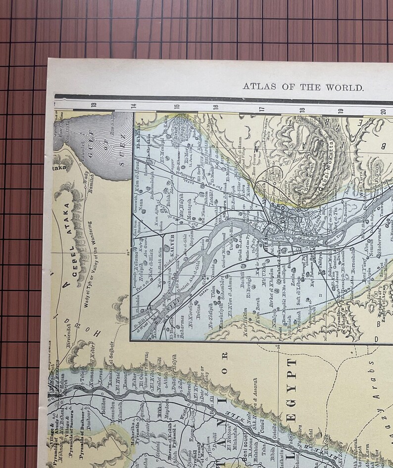 Antique Egypt Map, Antique Color Map Rand Mcnally C 1899 World Atlas ...