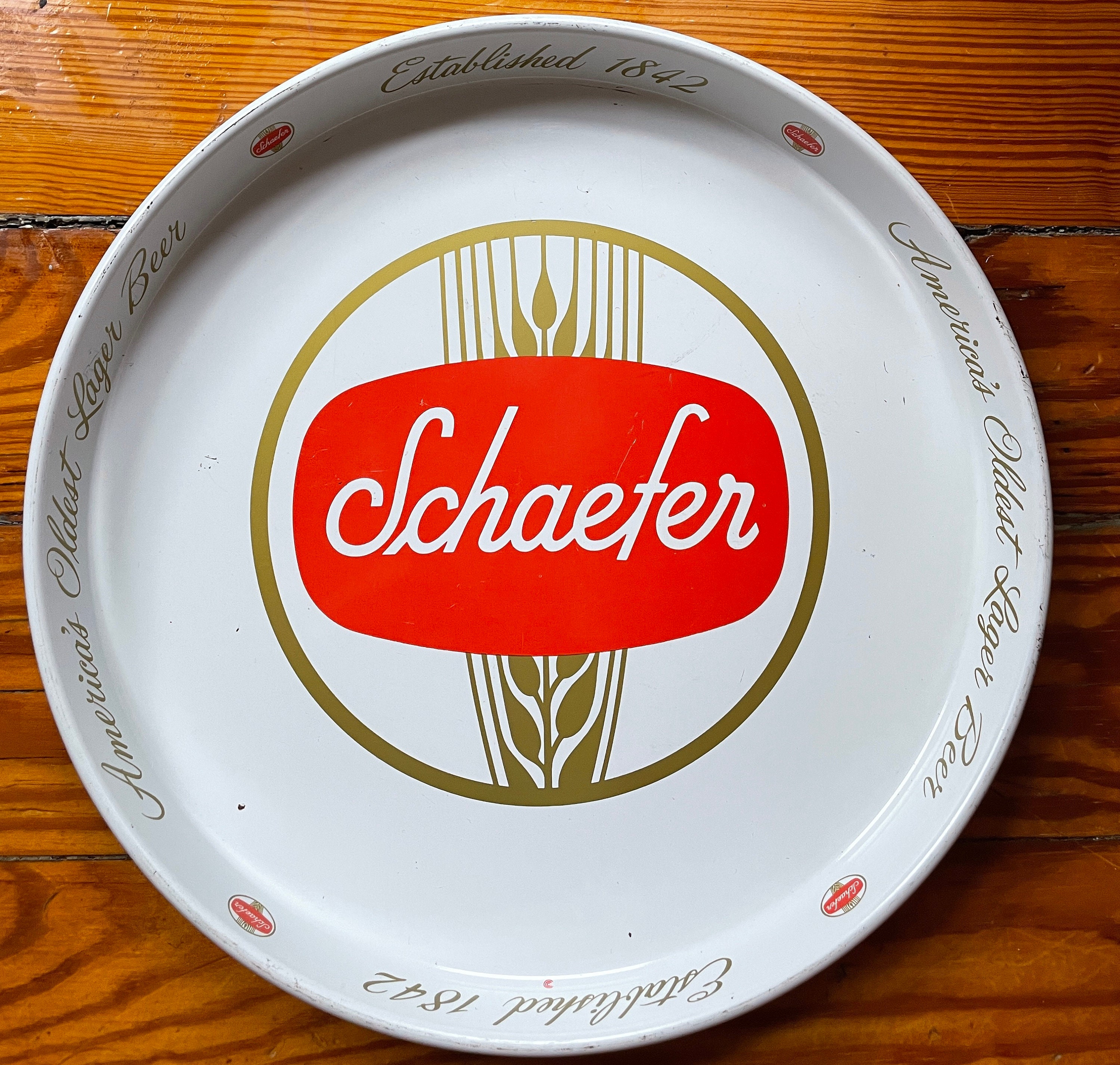 Vintage Schaefer Beer Metal Tray Brewery Beverage Drink Serving Dish is ...