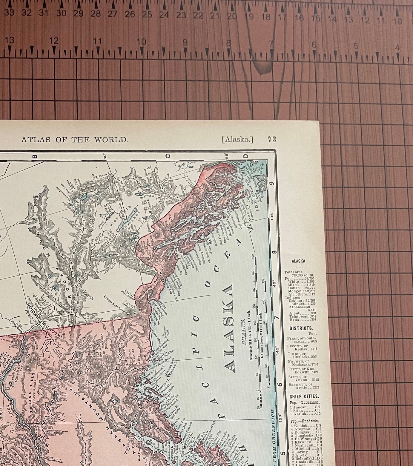 Antique Alaska Map, Antique Color Map Rand Mcnally C 1899 World Atlas ...