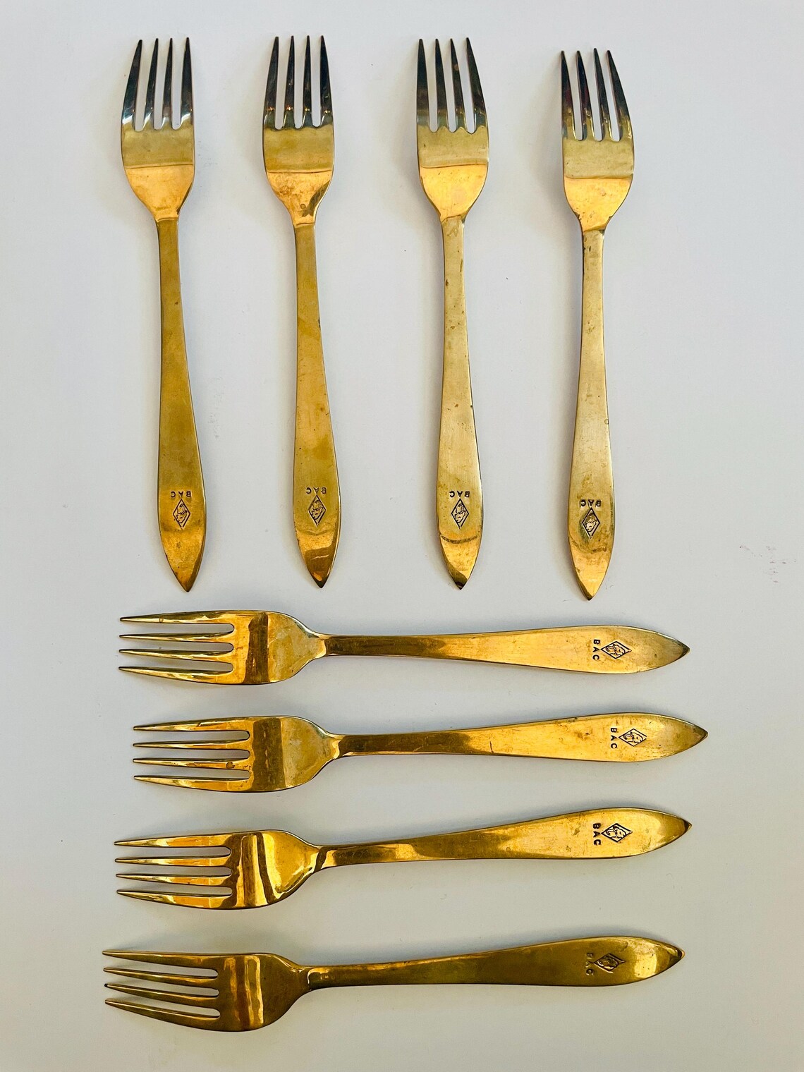 Vintage Thai Siam Flatware Set 27 Piece Serves 7 - Brass Gold Tone ...