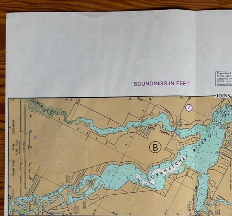 Vintage Nautical Chart Florida Loxahatchee River, Singers Island, Palm ...
