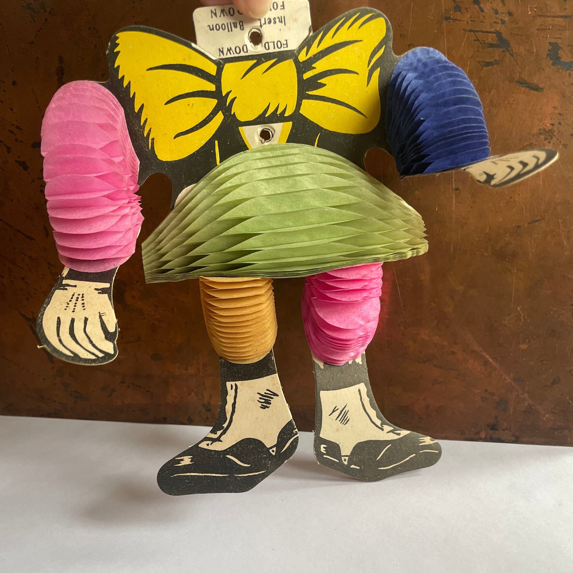 Vintage Wonder Dancer Honeycomb Crepe Paper Dangling Dancing Person in ...