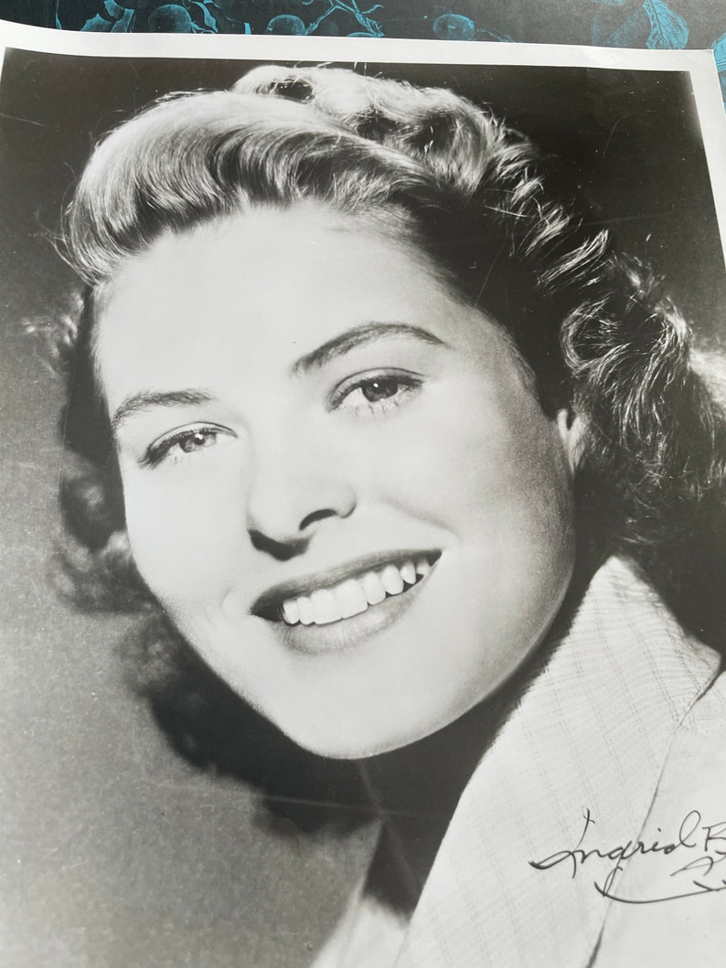 Casablanca Actress Ingrid Bergman Headshot With Signature 8x10 Signed ...