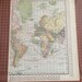 Antique World Map Shows Distance Between Ports, Antique Color Map Rand ...