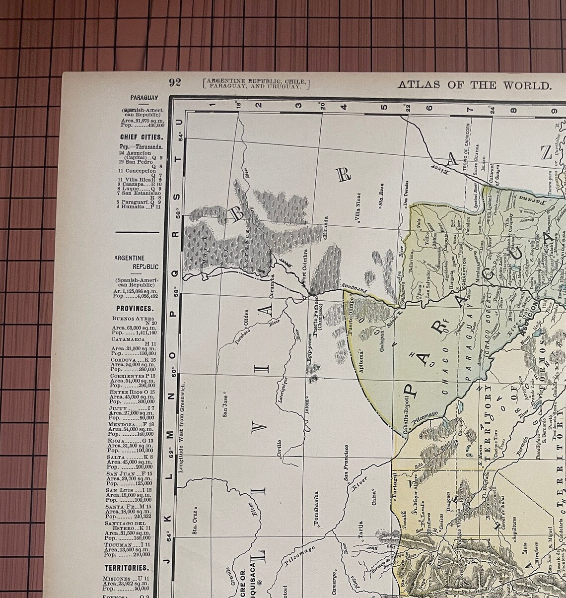 Antique South America Map, Antique Color Map Rand Mcnally C 1899 World ...