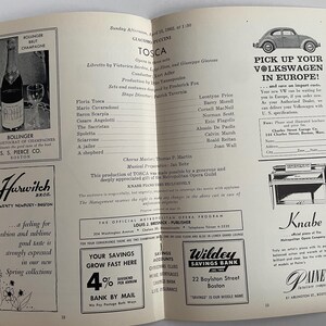 Tosca (1962) Metropolitan Opera Theatre Vintage Playbill 1960s Boston ...
