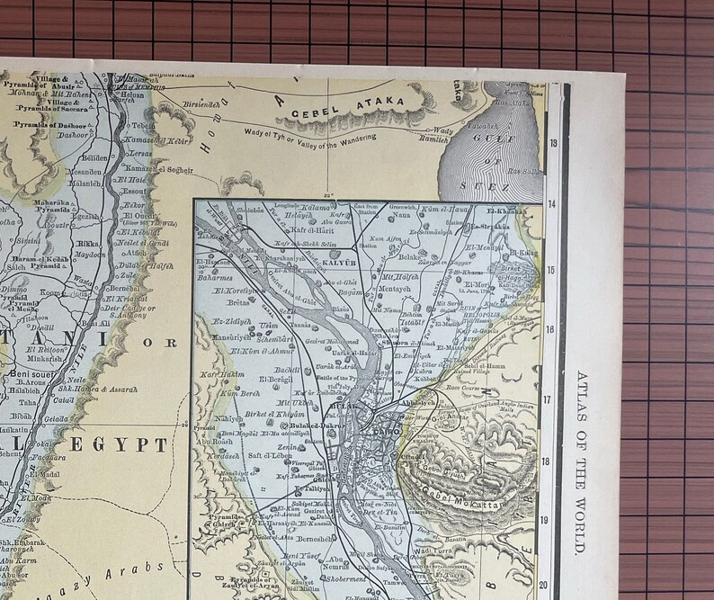 Antique Egypt Map, Antique Color Map Rand Mcnally C 1899 World Atlas ...