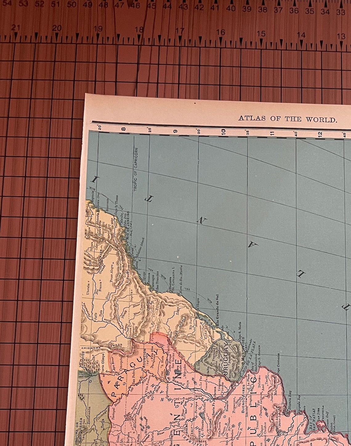 Antique South America Map, Argentina Map, Antique Color Map Rand ...