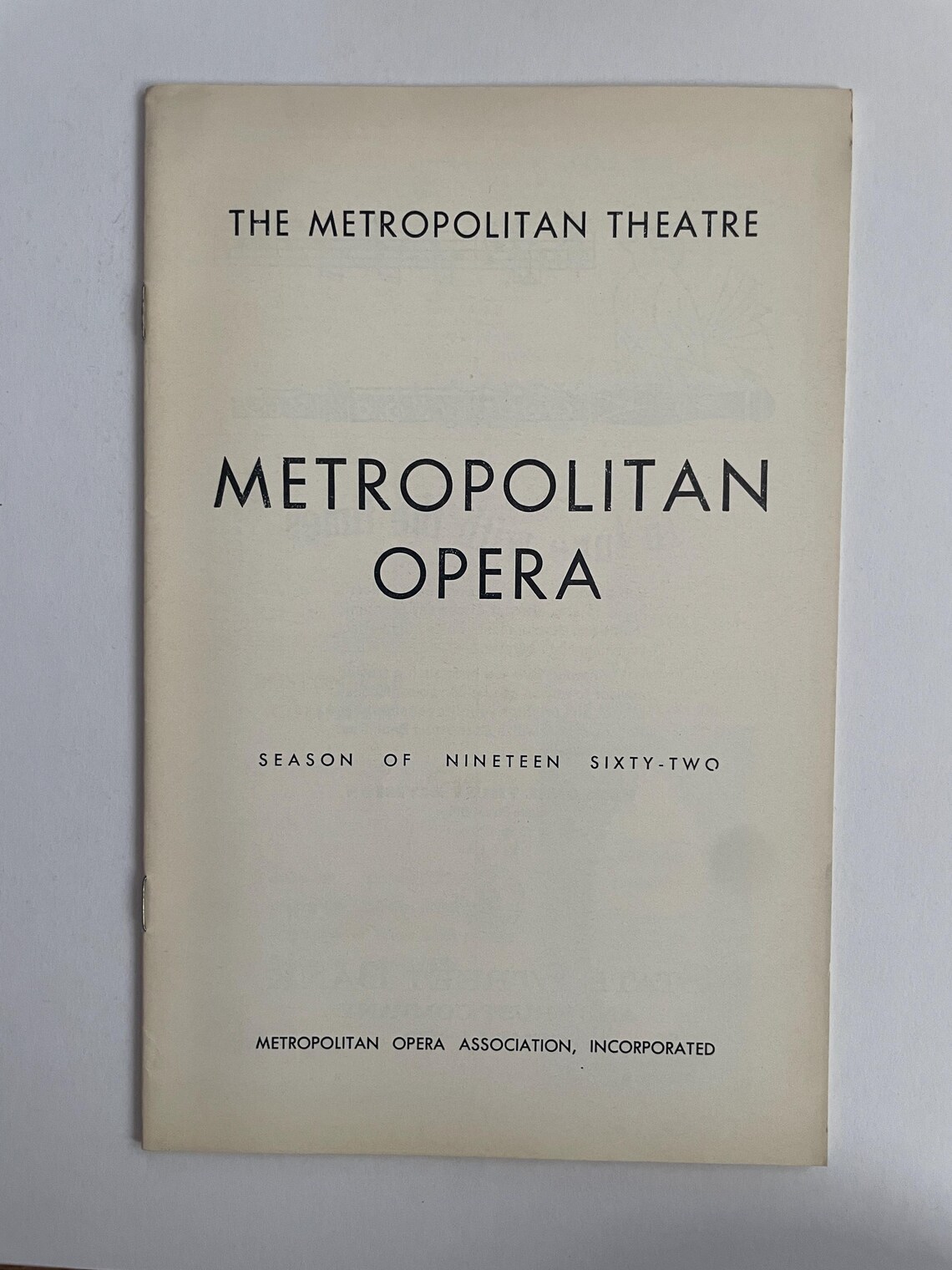 Tosca (1962) Metropolitan Opera Theatre Vintage Playbill 1960s Boston ...