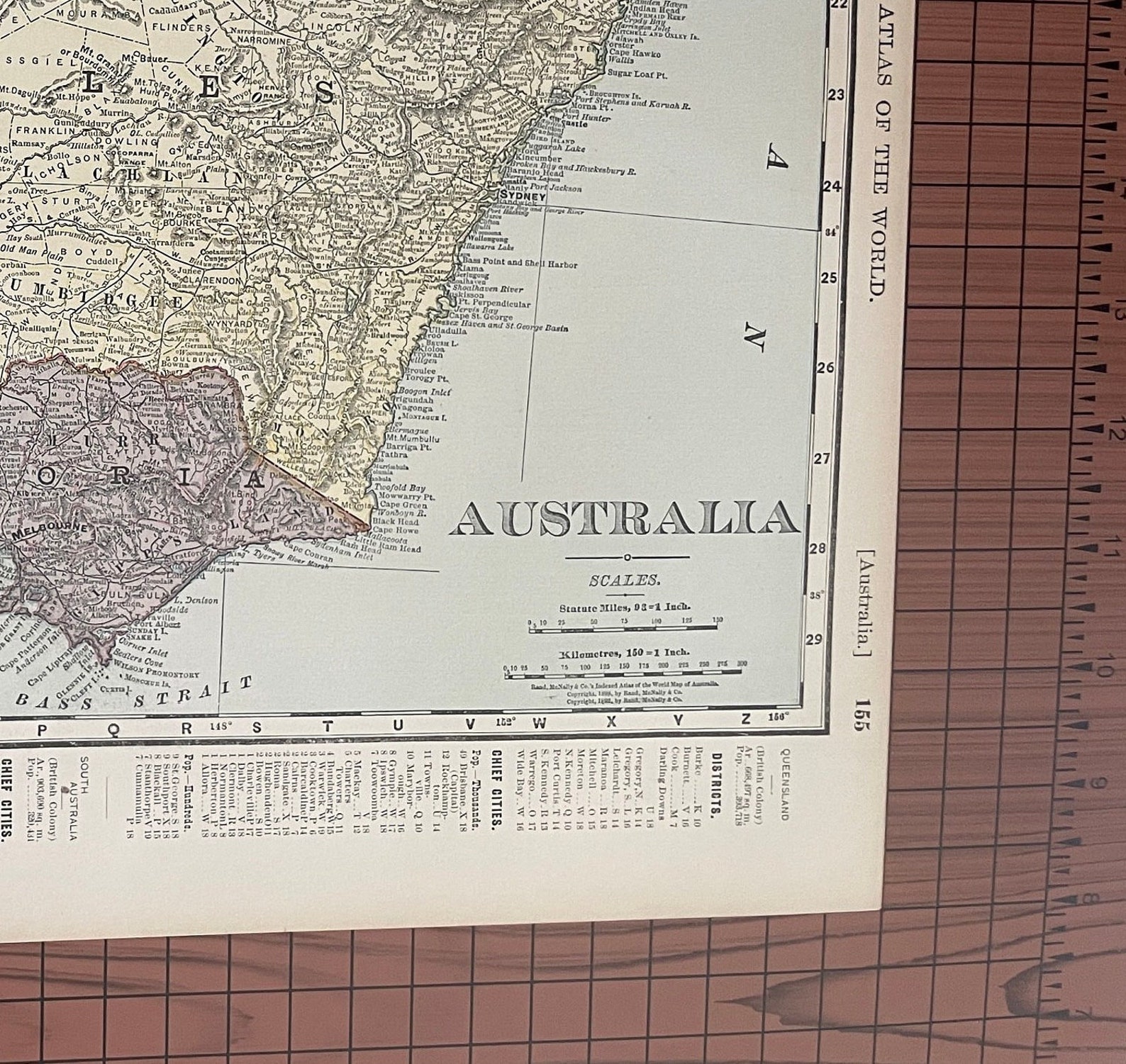 Antique Southern Australia Map, Antique Color Map Rand Mcnally C 1899 ...