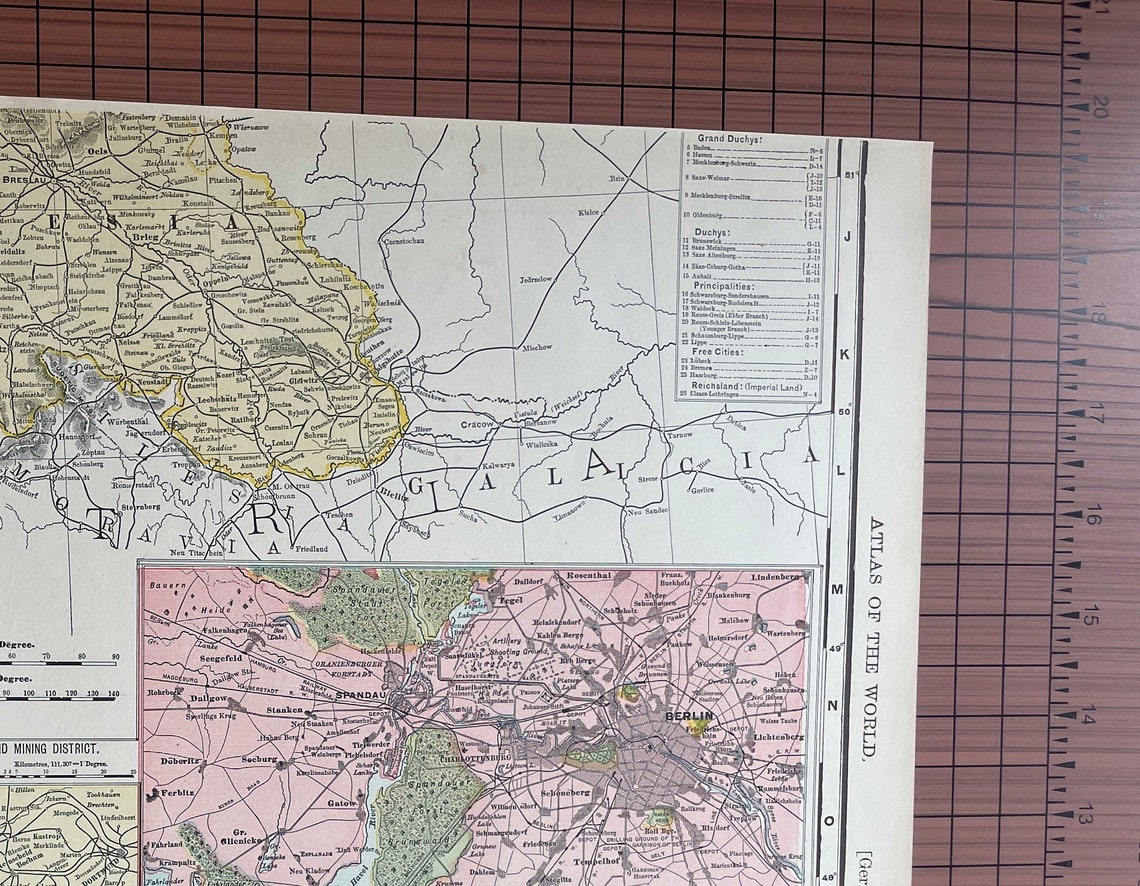 Antique Eastern Germany Map, Antique Color Map Rand Mcnally C 1899 ...