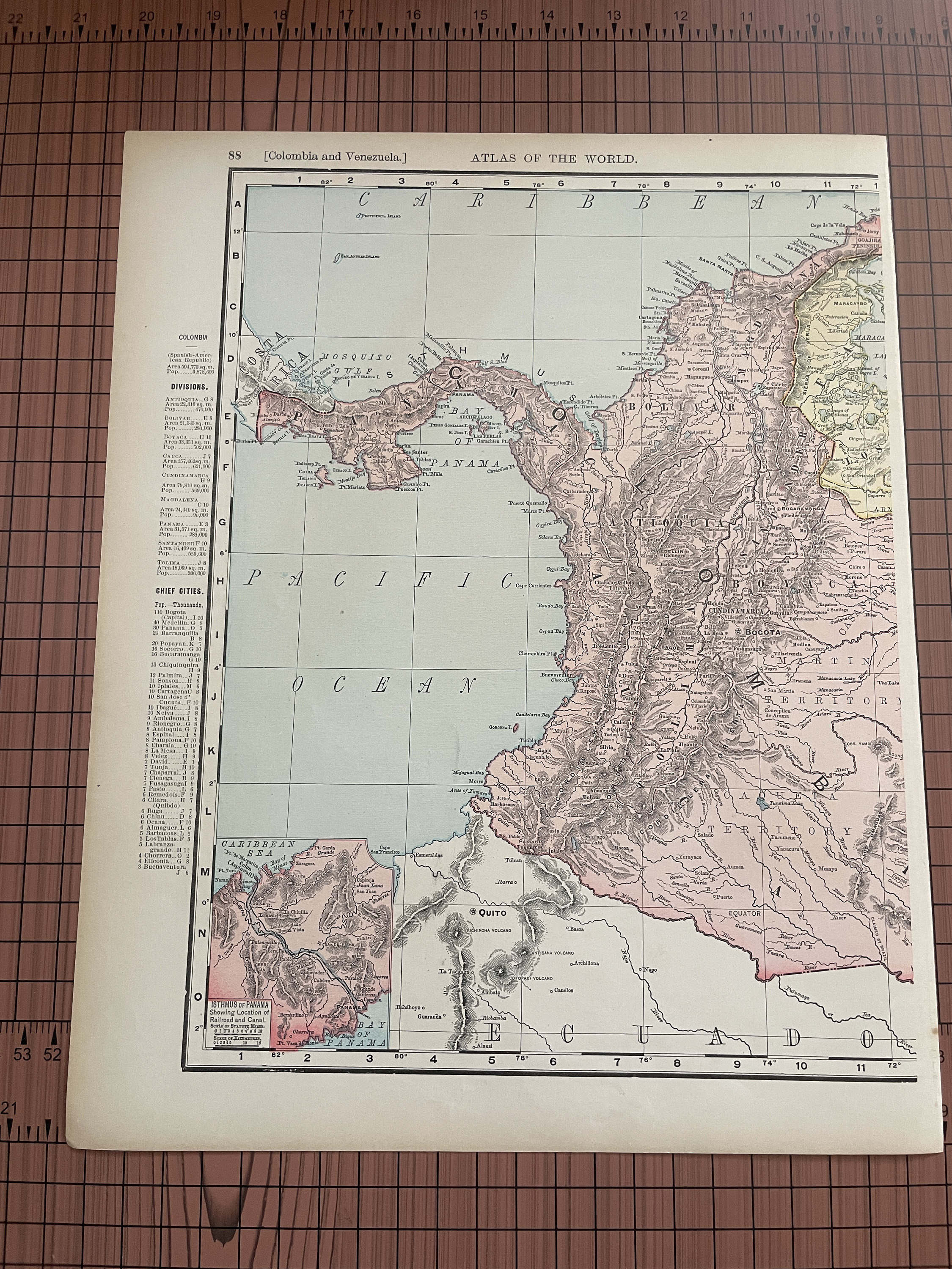 Antique Colombia Map Venezuela Map , Antique Color Map Rand Mcnally C ...
