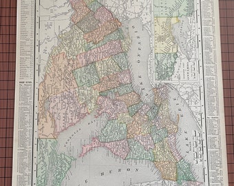 Antique Quebec Map, Antique Color Map Rand Mcnally C 1899 World Atlas ...