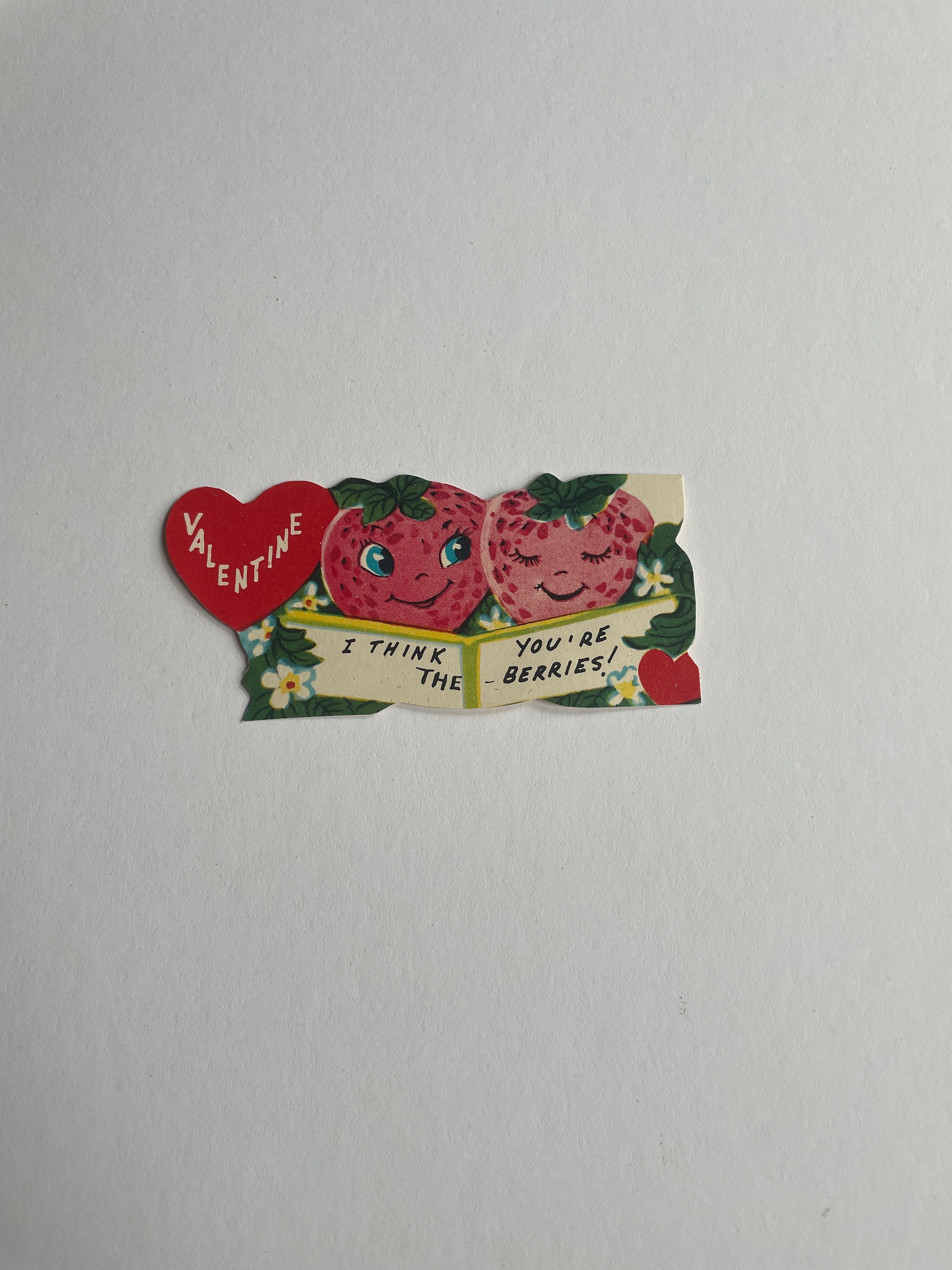 Anthropomorphic Strawberries Fruit Punny Kitsch Vintage Valentine ...