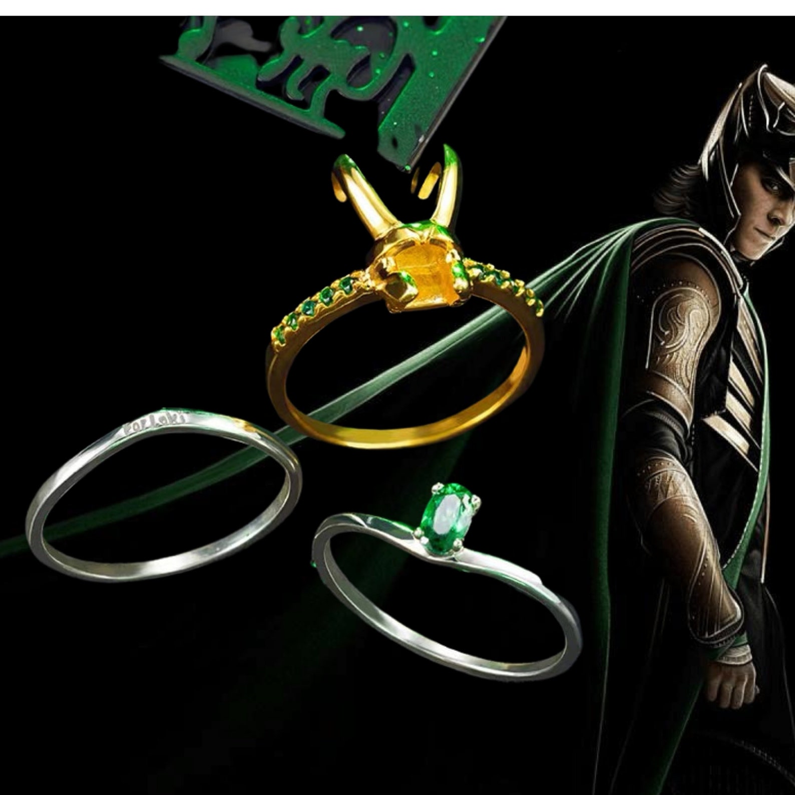 Loki Cosplay Ring Three Layer Ring The Avengers Made in US | Etsy