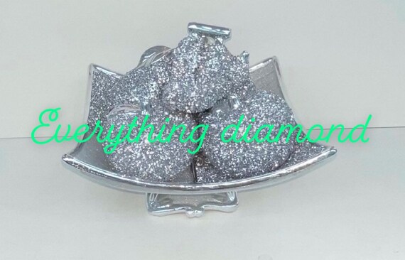 Crushed Diamond Fruit Bowl With Fruit - Etsy