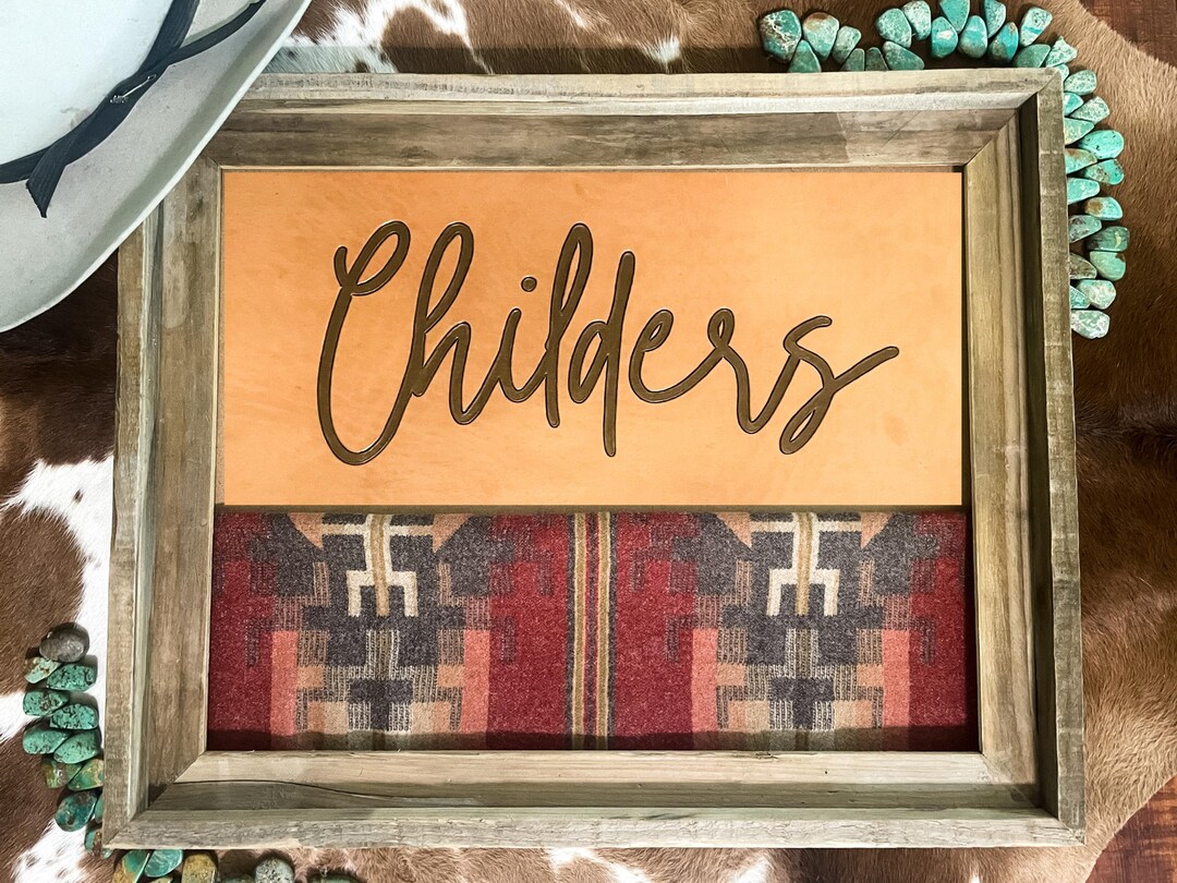 Tooled Leather & Pendleton Name Sign - Etsy