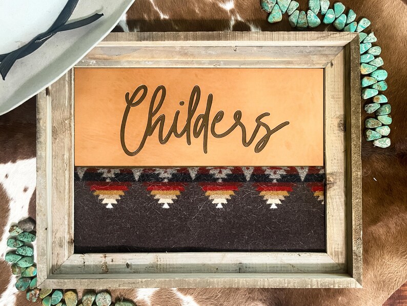 Tooled Leather & Pendleton Name Sign - Etsy