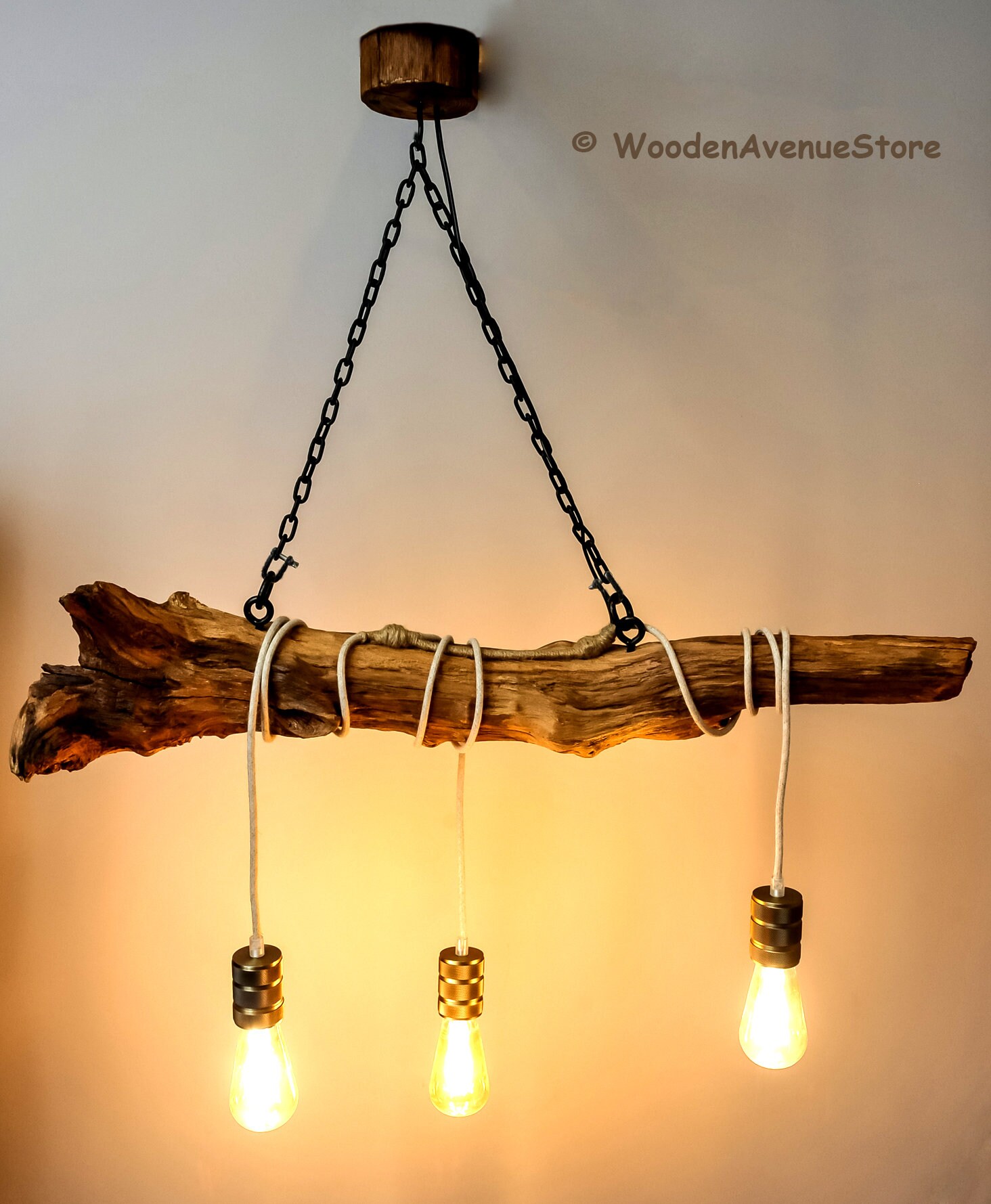Ceiling Lamp, Loft, Hanging Lamp, Rustic Lamp, Wood Lamp, Wooden Lamp ...