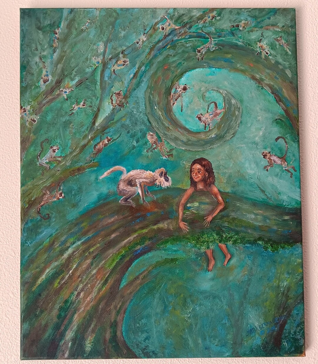 16x20 Original Oil Painting, the Jungle Book, Impressionism, Adventure ...