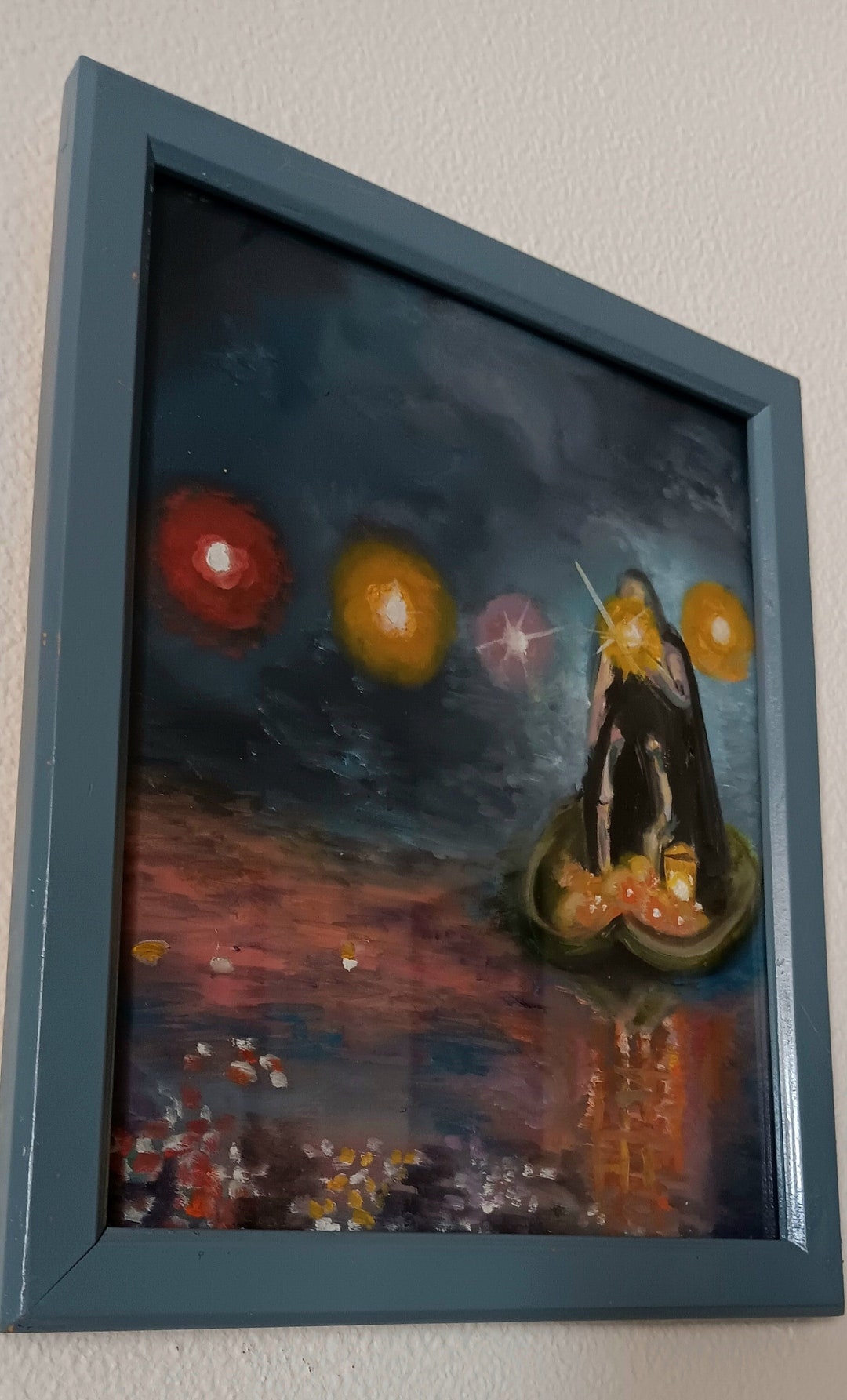 8X10 Original, Framed Oil Painting Oil Painting of a Ghoul Figure ...
