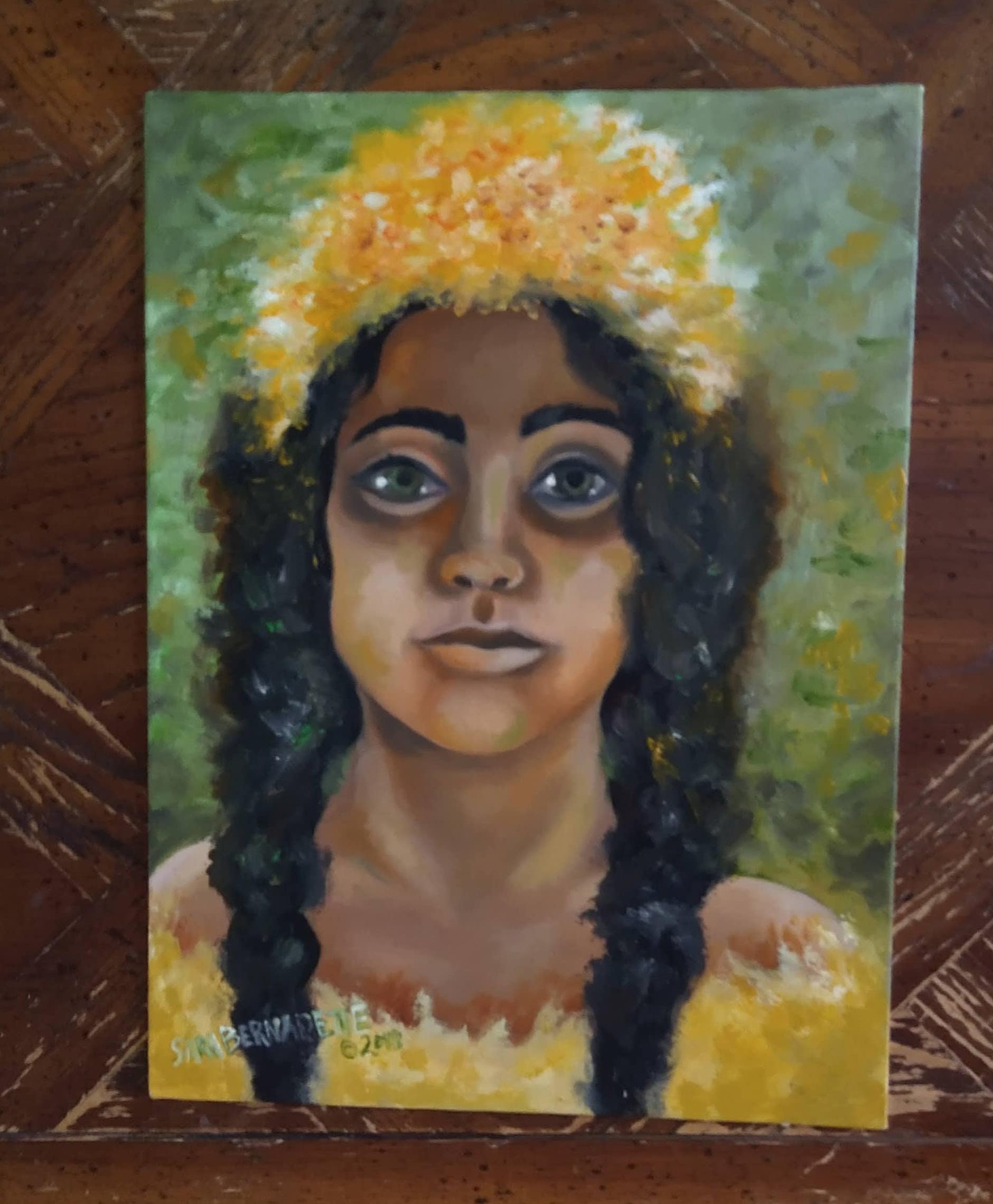 9x12 Original Oil Painting of a Young Mexican Woman "calendula ...