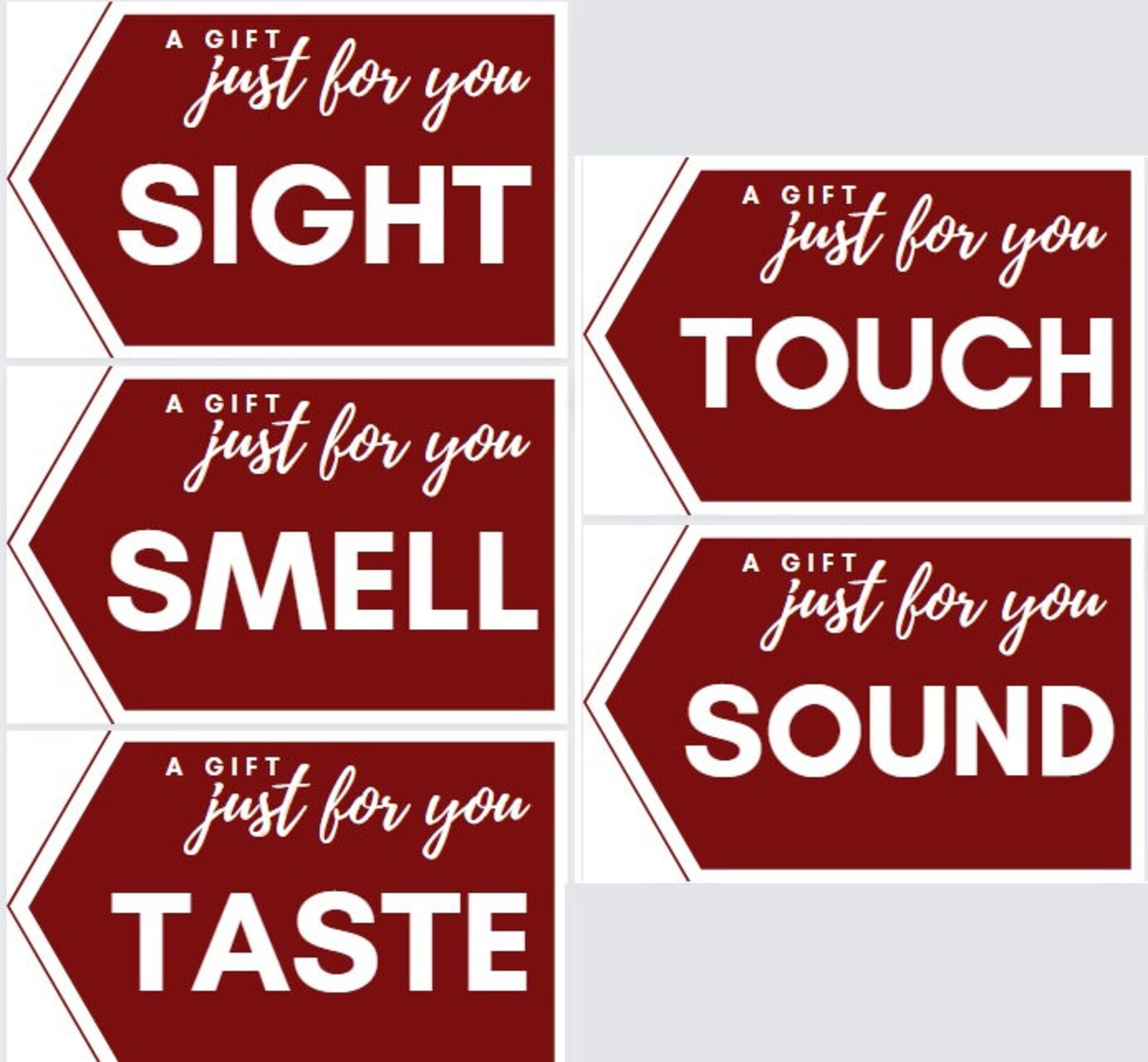 5 Senses Gift Tags, Valentine's Day Gift, Gifts for Husbands, Romantic ...