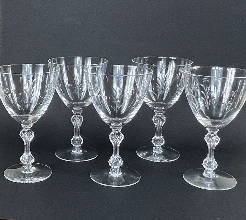 Crystal Wine Glasses Vintage Tiffin Franciscan Stemware Set - Etsy