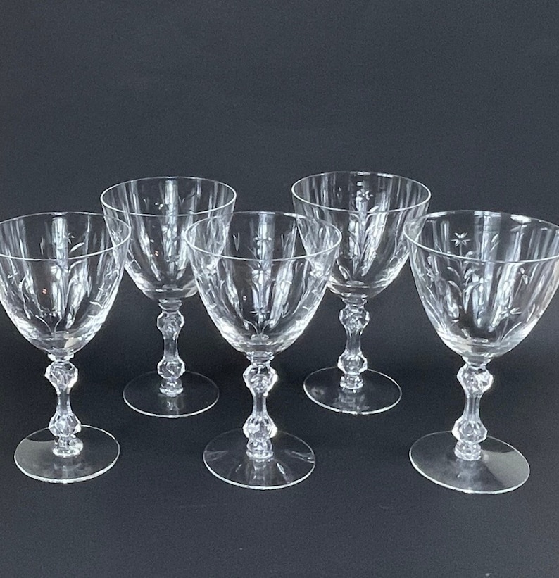 Crystal Wine Glasses Vintage Tiffin Franciscan Stemware Set - Etsy