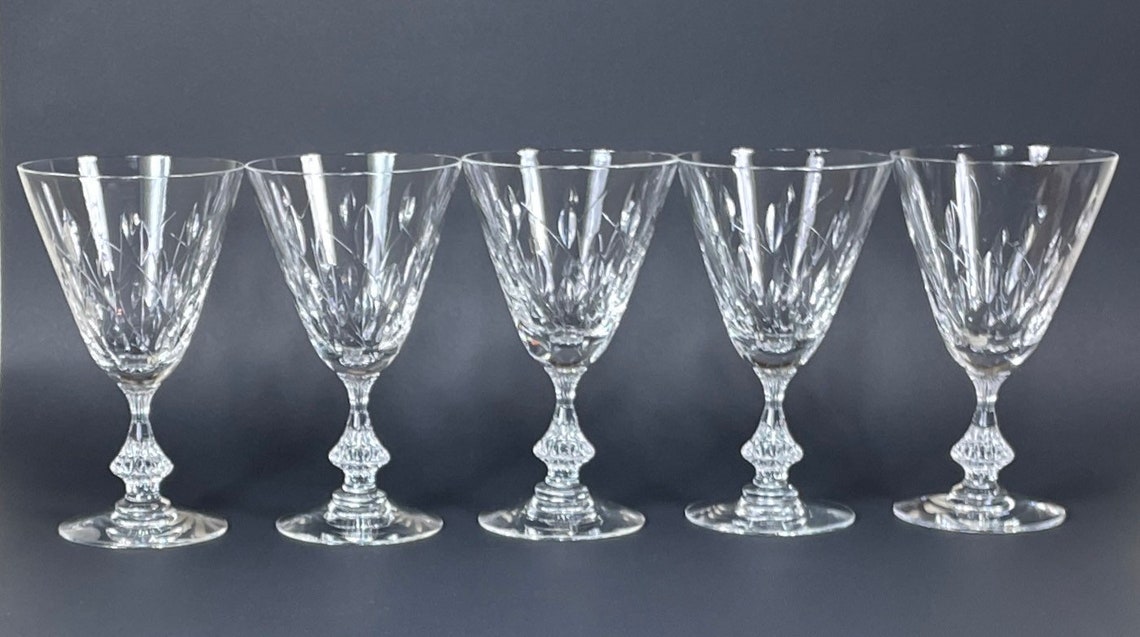 Vintage Crystal Wine Glasses Set of 5 Vintage Duncan Miller - Etsy
