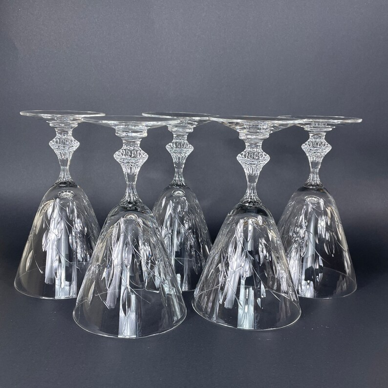 Vintage Crystal Wine Glasses Set of 5 Vintage Duncan Miller - Etsy