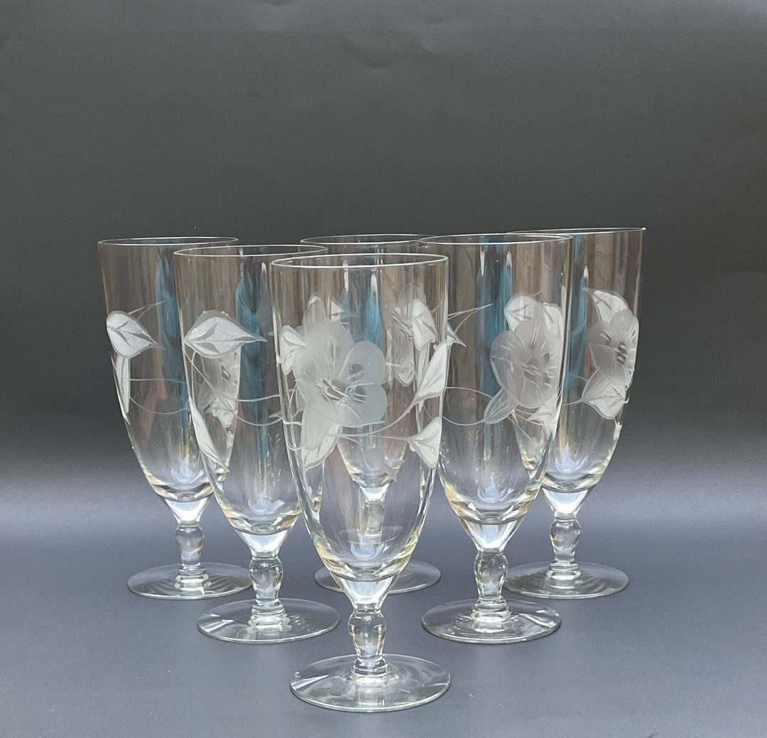 Vintage Glassware, Etched Stemware by Glastonbury, Set of Vintage ...