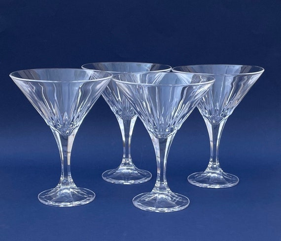 Martini Glasses Vintage Crystal Martini Glasses Godinger Crystal Glasses Crystal Stemware Set of Cocktail Glasses Gift Idea Etsy