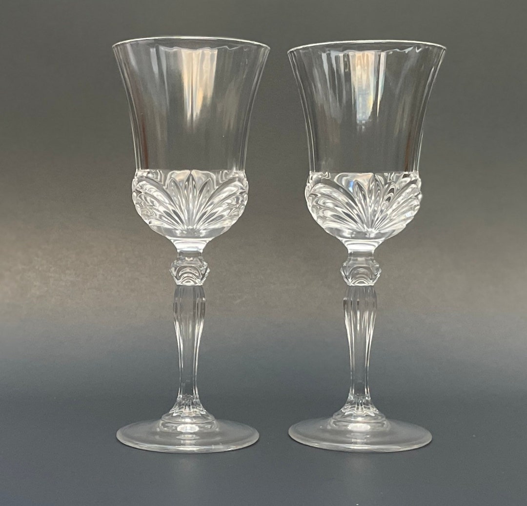 Vintage Crystal Wine Goblets by RCR: Elegant Stemware, Set of 2 - Etsy